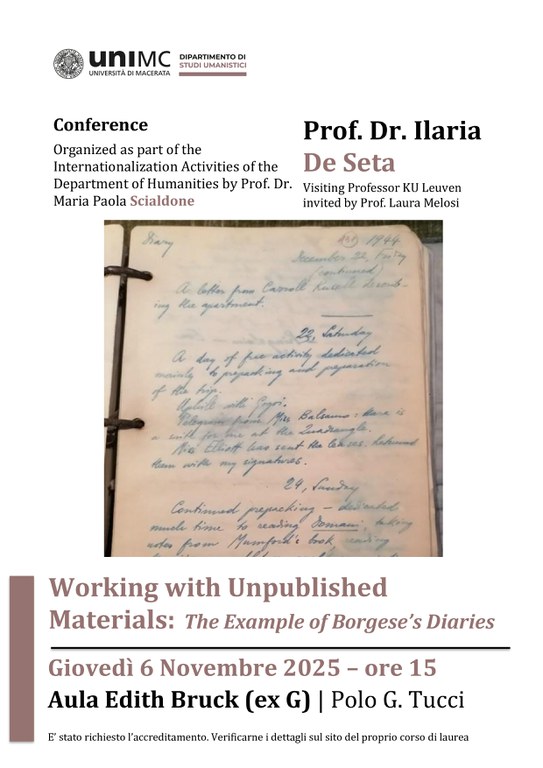 Università di Macerata: Working with Unpublished Materials: The Example ...
