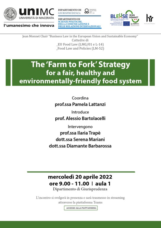 Università di Macerata: The ‘Farm to Fork’ Strategy for a fair, healthy ...