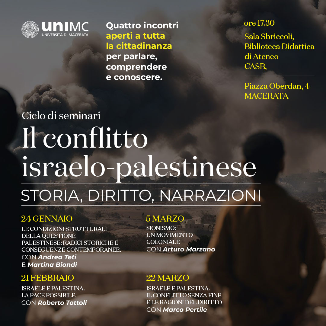Università di Macerata: Ciclo di seminari sul conflitto israeliano ...